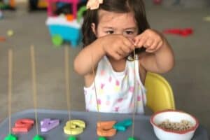Pasta Threading Activity for Toddlers | Mombrite