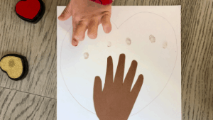 Valentine's Day Handprint Craft with Fingerprint Heart - Mombrite