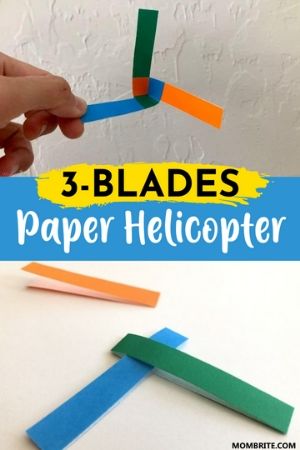 How to Make Flying Paper Helicopter with 3 Blades | Mombrite