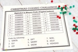 Binary Code Alphabet Christmas Ornaments for Kids | Mombrite