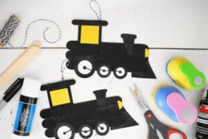 Popsicle Stick Polar Express Christmas Ornament | Mombrite