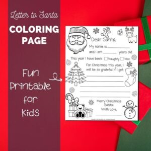 Letter to Santa Coloring Page Printable - Mombrite