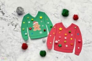 Ugly Christmas Sweater Craft for Kids [Free Sweater Printable] - Mombrite