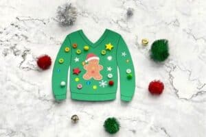 Ugly Christmas Sweater Craft for Kids [Free Sweater Printable] - Mombrite