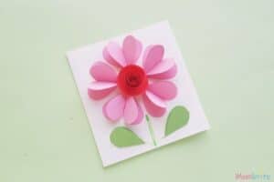 Beautiful 3D Heart Flower Card [Free Template] | Mombrite