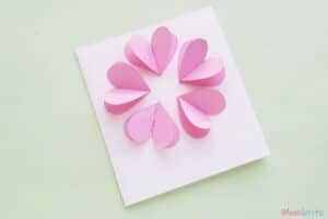 Beautiful 3D Heart Flower Card [Free Template] - Mombrite