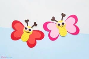Paper Heart Butterfly Craft [Free Template] - Mombrite