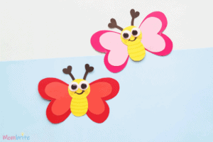 Paper Heart Butterfly Craft [Free Template] - Mombrite