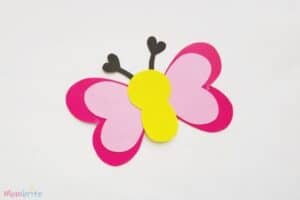 Paper Heart Butterfly Craft [Free Template] | Mombrite
