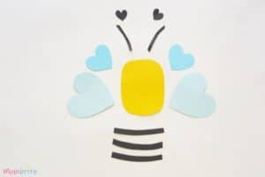 Easy and Cute Paper Heart Bee Craft [Free Printable Template] | Mombrite