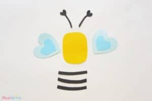 Easy and Cute Paper Heart Bee Craft [Free Printable Template] | Mombrite