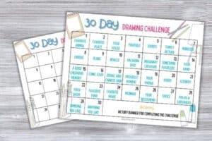 30 Day Drawing Challenge [Free Printable Calendar] | Mombrite
