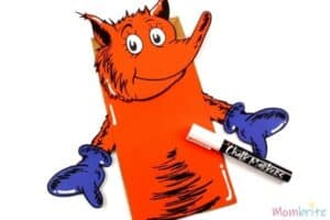 Fox in Socks Paper Bag Puppet Craft [Free Template] | Mombrite