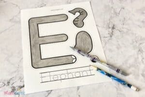 Letter E Craft - E is for Elephant [Free Printable Template] | Mombrite