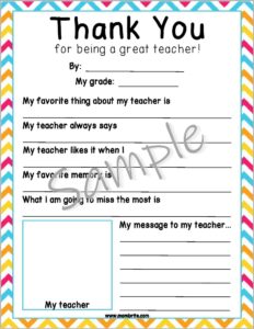 Free Thank You for Being a Great Teacher Printable | Mombrite