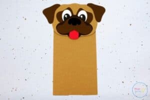 Pug Dog Paper Bag Puppet Craft [Free Printable Template] | Mombrite