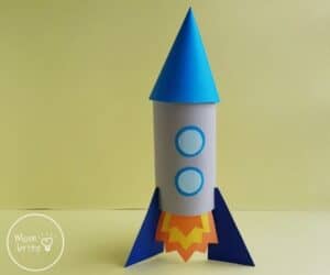 Toilet Paper Roll Rocket Craft for Kids [Free Template] | Mombrite