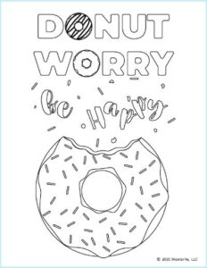 11 Free Printable Donut Coloring Pages | Mombrite