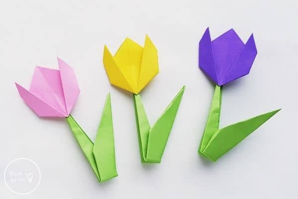 How To Make Origami Flowers Step By Step Origami Tulip Instructions Mombrite