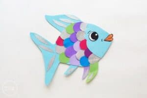 Paper Rainbow Fish Craft [Free Template] - Mombrite