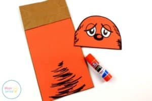 Dr. Seuss The Lorax Paper Bag Puppet [Free Printable Template] - Mombrite