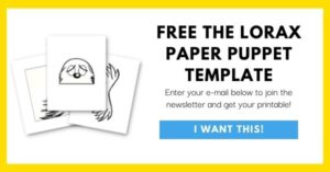 Dr. Seuss The Lorax Paper Bag Puppet [Free Printable Template] - Mombrite