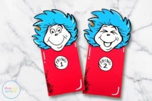Thing 1 and Thing 2 Paper Bag Puppets [Free Dr. Seuss Printable ...