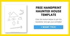 Haunted House Handprint Craft for Kids [Free Template] | Mombrite