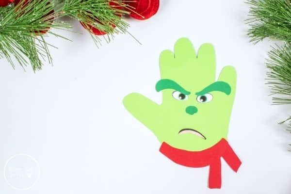 Easy Grinch Handprint Craft For Kids Free Template Mombrite