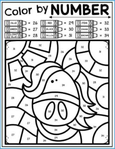 Farm Color By Number Worksheet Printable