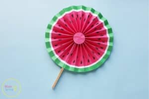 Watermelon Paper Fan Craft For Kids