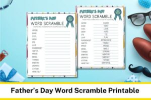 Father's Day Word Scramble For Kids [Free Printable] | Mombrite