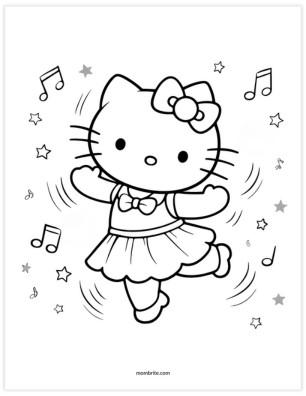 Cute Hello Kitty Coloring Pages for Kids [Free Printable] | Mombrite