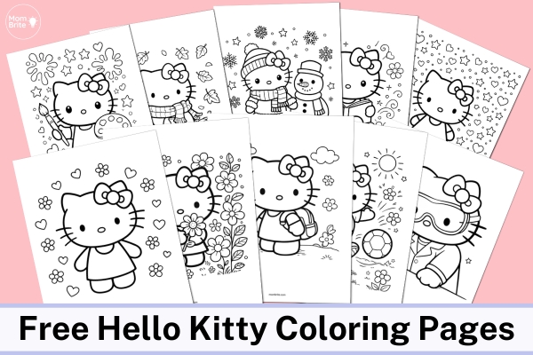 Cute Hello Kitty Coloring Pages for Kids [Free Printable] | Mombrite