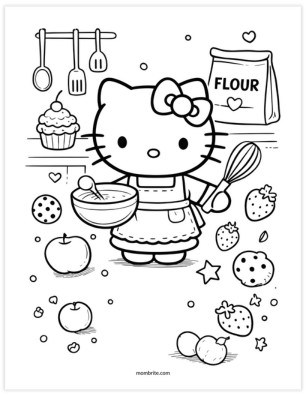 Cute Hello Kitty Coloring Pages for Kids [Free Printable] - Mombrite