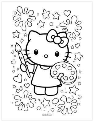 Cute Hello Kitty Coloring Pages for Kids [Free Printable] | Mombrite